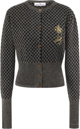 Vivienne Westwood Checkmate Cardi - Femme - Pulls - Gris - Taille: 40 FR