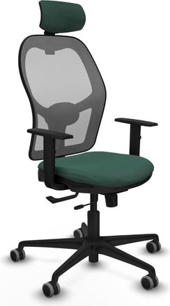 Piqueras y Crespo Ergonomischer Stuhl mit Lendenwirbelverstellung mit 1D-Armlehnen und Kopfteil, h&ouml;henverstellbar und neigbar. Ausgestattet mit Syncro/Traslack und inji