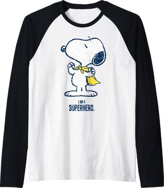 Peanuts Snoopy Super Superheld Vintage Comic Hero Fan Raglan