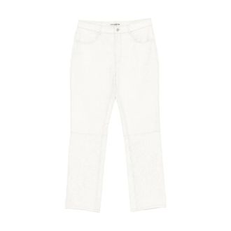 Cole Buxton Homme, Pantalons, Blanc, Taille: W34 Cracked Paint Leather Pants