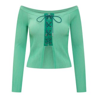 Andersson Bell Gestreifter Korsett-Top - - Tops - Damen - Gr&uuml;n - XS