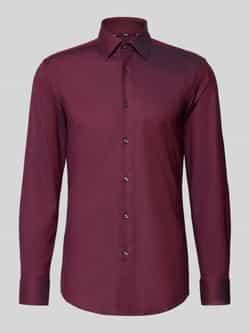 HUGO BOSS Slim Fit Businesshemd aus Bi-Color Twill Modell HANK