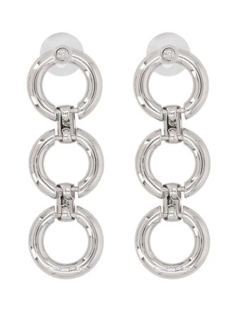 Self Portrait Crystal-Adorned Earrings - Silver
