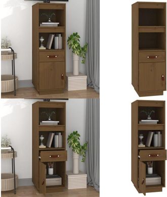 vidaXL Highboard Honigbraun 34x40x108,5 cm Massivholz Kiefer - Sideboard - Hochschrank - Wohnzimmerm&ouml;bel - Massivholzm&ouml;bel - Kiefernholz - Home & Living