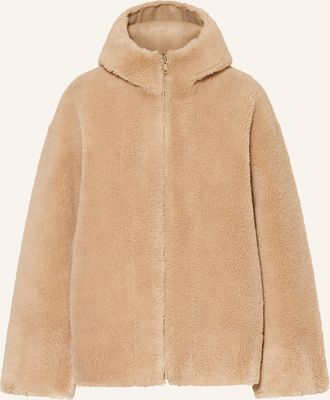 Maje Teddyfell-Jacke Zum Wenden beige
