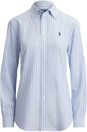 Ralph Lauren Femme, Blouses et Chemises, Bleu, Taille: 42 FR Classic Collar Striped Shirt