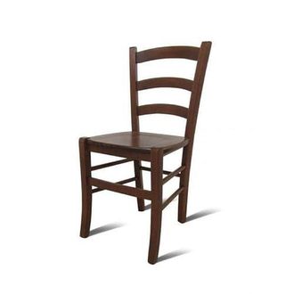 Dmora Klassischer Holzstuhl, f&uuml;r Esszimmer, K&uuml;che oder Wohnzimmer, Made in Italy, cm 44x45h87, Sitzh&ouml;he cm 47, Nussbaumfarbe