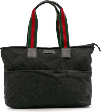 Gucci Shopper - GG Canvas Web Tote - Gr. unisize - in Schwarz - f&uuml;r Damen