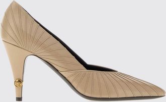 Versace Gianni Pumps aus gestepptem Leder mit Medusa-Logo und Stilettoabsatz