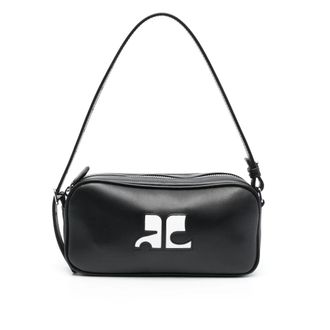 Courr&egrave;ges Schwarze Leder-Umh&auml;ngetasche - - Bags - Damen - Schwarzk - ONE SIZE