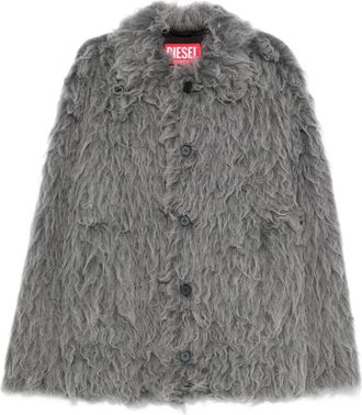 Diesel veste en fourrure artificielle à boutonnière - Gris