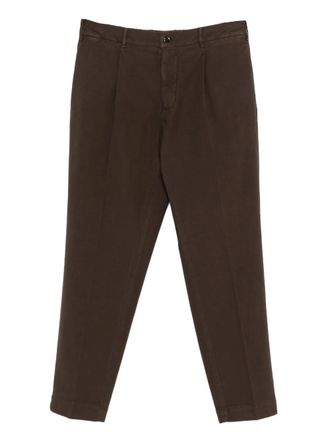 Dell'Oglio pantalon &agrave; d&eacute;tail pliss&eacute; - Marron