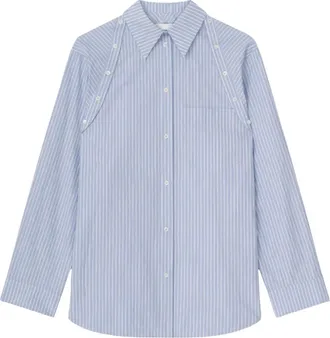 Nanushka Homme, Chemises, Bleu, Taille: S Nananda Stripe Shirting Oversized Shirt