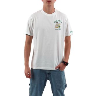 MC2 Saint Barth Homme, Tops, Blanc, Taille: XL T-shirt Portofino en coton avec imprim&eacute; sur le devant