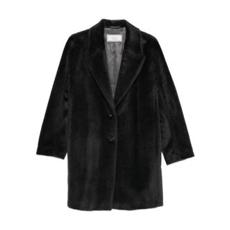 PESERICO Femme, Manteaux, Noir, Taille: 44 FR Manteau crois&eacute;