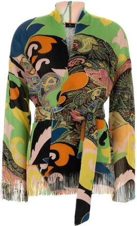 Etro Femme, Pulls, Multicolore, Taille: 38 FR Cardigan en Viscose avec Franges