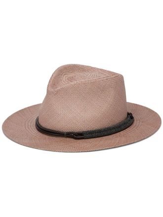 Brunello Cucinelli Fedora aus Stroh - Braun