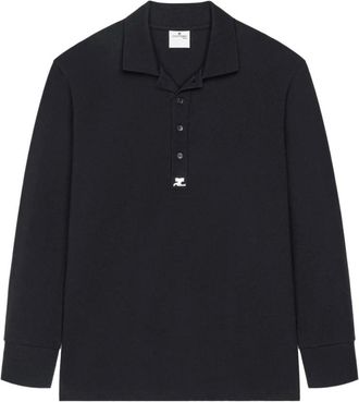 Courr&egrave;ges Homme, Tops, Noir, Taille: M Polo Oversize
