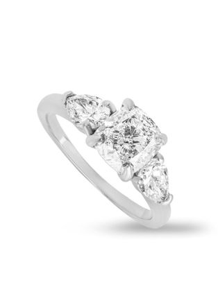 Bespoke Platinum Set Three Stone Diamond Engagement Ring - Size 46