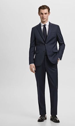 Mango Pantalon costume Tur&iacute;n 100 % laine bleu marine - Homme - 38 - MANGO MAN