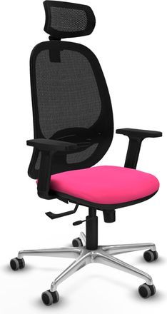 Piqueras y Crespo Computerstuhl Rosa Cilanco mit 2D-Armlehnen, h&ouml;henverstellbarer Lendenwirbelst&uuml;tze und h&ouml;henverstellbarem Kopfteil und Neigungsverstellung, ausgestatt