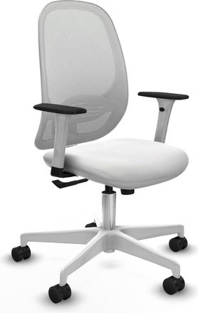 Piqueras y Crespo B&uuml;rostuhl, wei&szlig;, zylindrisch, mit 1D-Armlehnen, h&ouml;henverstellbare Lendenwirbelst&uuml;tze, ausgestattet mit 3 Positionen und Schneidschaum, mit Rollen von 