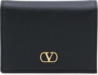 Valentino Garavani Portemonnaie - Textured Leather Wallet - Gr. unisize - in Schwarz - f&uuml;r Damen