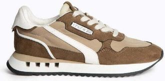 Vera Collection Basket running &agrave; lacets semelle crant&eacute;e, Taupe