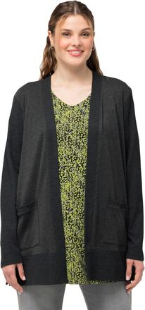 Ulla Popken Damen Rippe Sweatjacke, Schwarz, 42-44