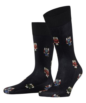 Burlington Herren Socken Christmas M So Baumwolle gemustert 1 Paar, Blau Marine 6120 December Days, 40-46