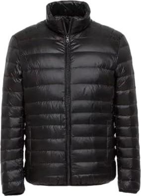 Generic Veste dhiver l&eacute;g&egrave;re et pliable en duvet de canard blanc pour homme, Noir, 4XL