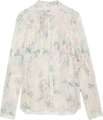 Zadig&Voltaire Blouse en satin Tchin - Femme - Blouses et Chemises - Beige - Taille: 40 FR