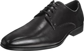 Perry Ellis Chaussures habill&eacute;es &eacute;l&eacute;gantes en cuir noir pour homme Style Oxford et Derby pour adultes, noir, 42.5 EU