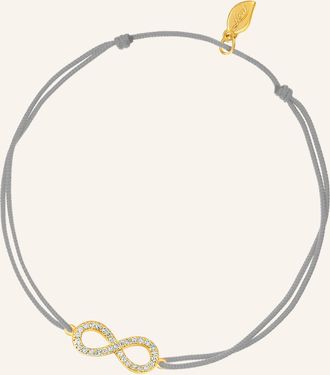 Leaf Freundschaftsarmband Infinity Aus 18 Karat Gelbgold Mit Diamanten grau