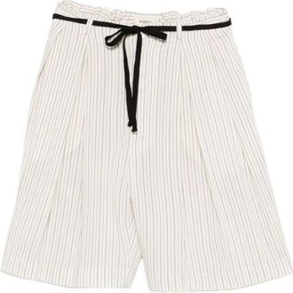 Barena Femme, Shorts, Blanc, Taille: 36 FR Striped Belted Shorts