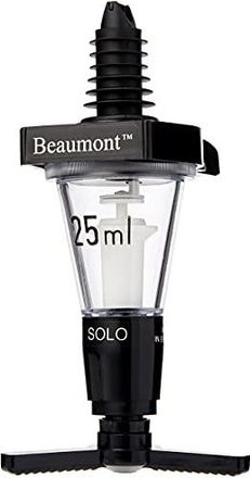 Beaumont Amsterdam Spirituosen-Optikspender gestempelt 25ml, schwarz, gestempelt, professionelle Bar oder Heimgebrauch, Alkohol-Optikspender, präzise Messung, auslaufsic