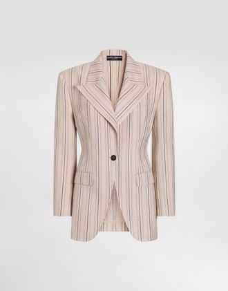 Dolce & Gabbana Single-breasted Jacket In Regimental Pinstripe - Frau Blazer n/d 38