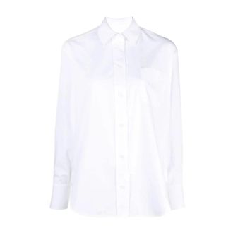 Victoria Beckham Popeline-Hemd mit Logo-Stickerei - - Blouses & Shirts - Damen - Wei&szlig; - XS