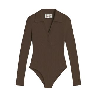 MC2 Saint Barth Body c&ocirc;tel&eacute; - Femme - Tops - Brun - Taille: 36 FR