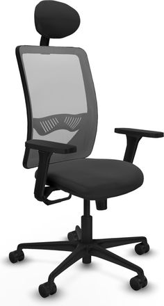 Piqueras y Crespo Telearbeitssessel Zulema mit 3D-Armen, h&ouml;henverstellbarer Lendenwirbelst&uuml;tze und festem Kopfteil, ausgestattet mit 3-fach verstellbarem Sinkro-Schnitt