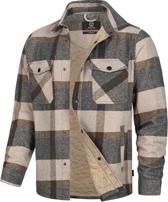 Indicode Chemise spin à manches longues pour homme - Veste mi-saison doublée - Chemise décontractée pour homme, Lt Grey Mix, S