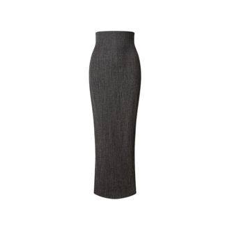 Alberta Ferretti Femme, Jupes, Gris, Taille: 32 FR Stretch Wool Long Skirt