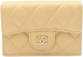 Chanel Portefeuille Tri-fold Pre-owned - Femme - Pre-owned - Beige - Taille: ONE Size