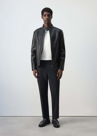 Mango Jacke mit Ledereffekt und Rei&szlig;verschluss schwarz - Herren - XS - MANGO MAN