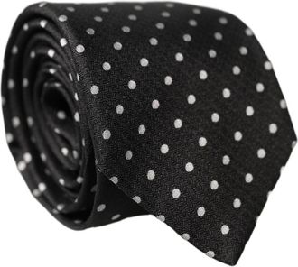 Dolce & Gabbana Homme, Accessoires, Noir, Taille: ONE Size Cravate Ajustable en Soie &agrave; Pois