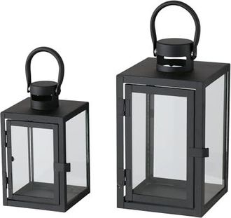 Boltze Boltze Laterne Arana (Leuchte in Schwarz, Eisen & Klarglas, Lichtquelle Quadratisch, 2 teilig) 2028122