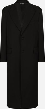 Dolce & Gabbana Einreihiger Wendemantel Aus Wollstretch - Mann Mäntel Und Jacken Schwarz 50
