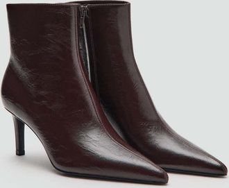 Mango Bottines pointues &agrave; talon bordeaux - Femme - 42 - MANGO