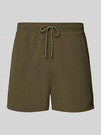 Tommy Hilfiger Regular Fit Badeshorts mit Logo-Stitching