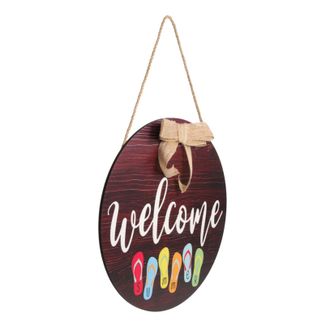 Valiclud Holz Willkommensschild Willkommenstafel Anhänger Dekoratives Willkommensschild Hängendes Ornament Türtafel Dekoration Zum Aufhängen Laden